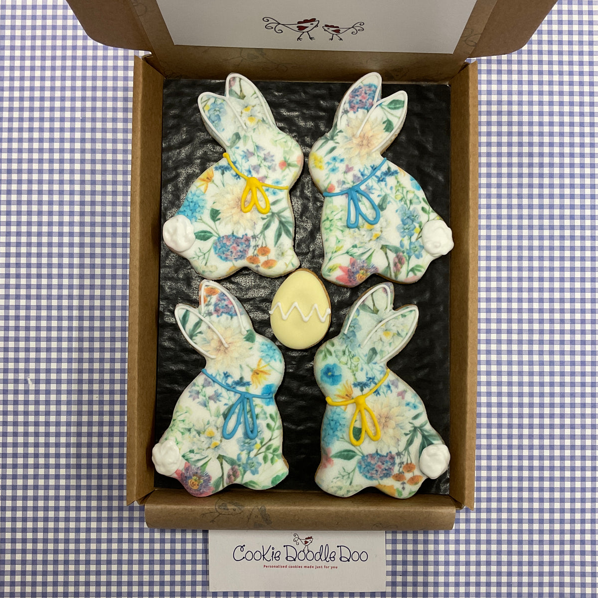 4 Easter Bunnies Cookie box – CookieDoodleDoo
